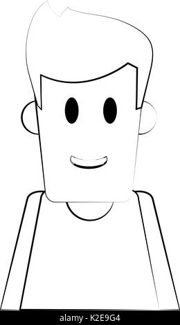 flat line uncolored man over white background vector illustration Stock ...
