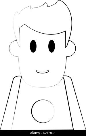 flat line uncolored man over white background vector illustration Stock ...