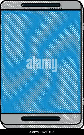 Colorful smartphone doodle over white background vector illustration ...