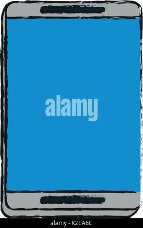 Colorful smartphone doodle over white background vector illustration ...