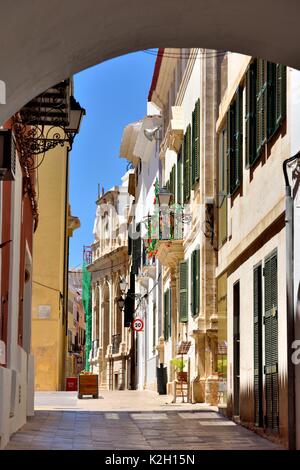 Mahon old town Menorca Minorca Spain Stock Photo - Alamy