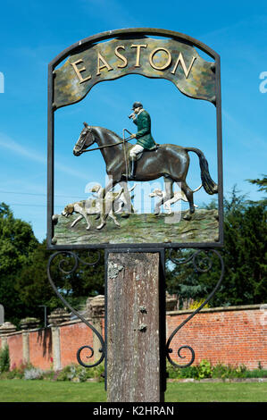 Easton village sign Stock Photo - Alamy
