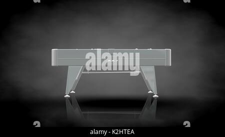 3d rendering of a reflective billiard table on a dark black background ...