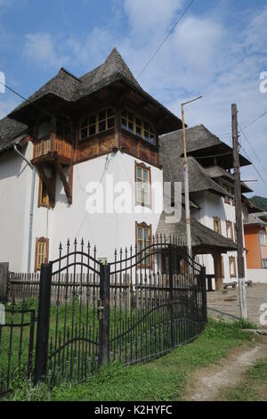 Village Barsana, Romania. Settlement of plain, native buildings ...