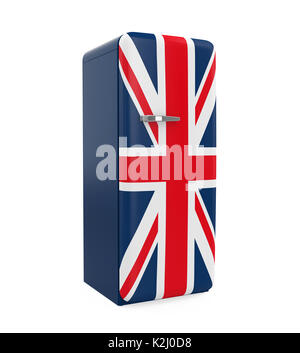 Union Jack Retro Refrigerator Isolated Stock Photo - Alamy