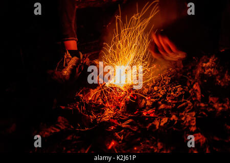 Close up bonfire slow shutter picture Stock Photo - Alamy
