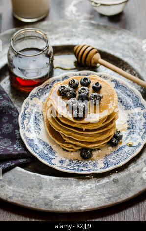 blueberry pancake with maple syrup Stock Photo - Alamy