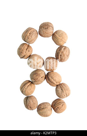 Group of eight whole sweet brown toffee isolated on white background ...