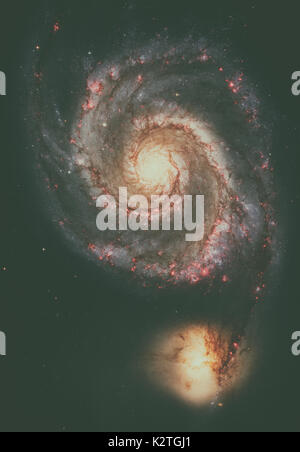 Whirlpool Galaxy. Illustration of the Whirlpool Galaxy (M51, NGC 5194 ...