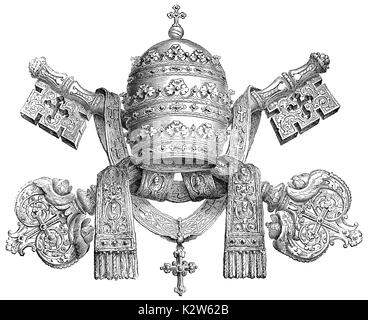 Coat of arms of the bishop. The Roman Catholic Church Stock Photo ...