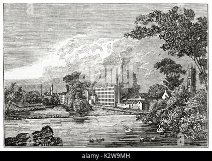 Thomas Lombe's silk mill, Derby, England. Sir Thomas Lombe, 1685–1739 ...