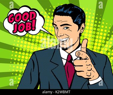 cartoon man pointing with speech bubble Stock Vector Image & Art - Alamy