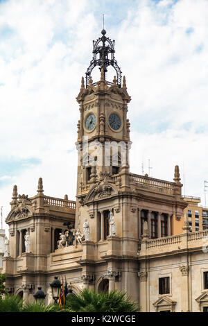 A clock tower in Valencia, Spain Stock Photo - Alamy