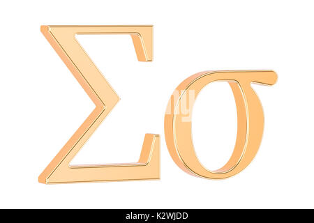3d golden Greek letter sigma Stock Photo - Alamy
