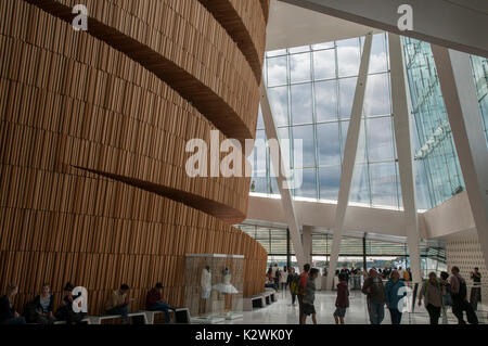 The foyer of Oslo Opera House, home of The Norwegian National Opera and ...