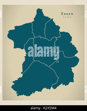 Essen city map Germany DE labelled black illustration Stock Vector ...