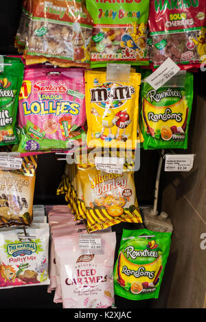 Irish sweets on display in a newsagent shop, sweet shop, Dublin Ireland ...