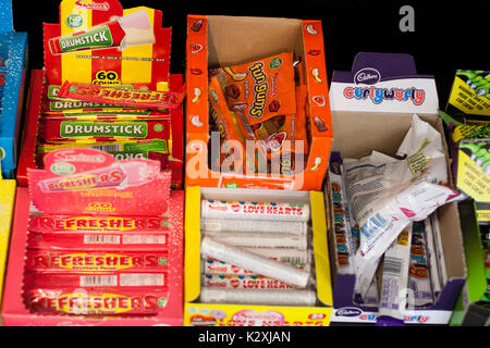 Irish sweets on display in a newsagent shop, sweet shop, Dublin Ireland ...