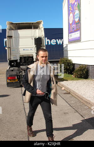 Rupert Hill arrives at the Venue Cymru for the production of the Fully ...