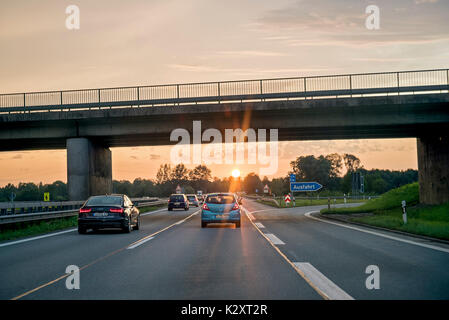 Autobahn landscape in Germany in summer Stock Photo - Alamy