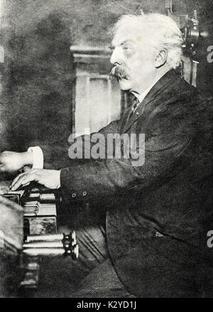 Gabriel FAURÉ, French composer, playing the piano at Albeniz' home ...