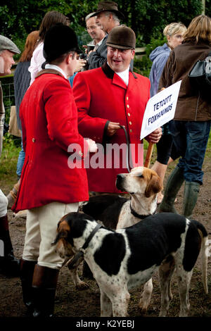 Huntsmen and hounds at the Honiton show Stock Photo - Alamy