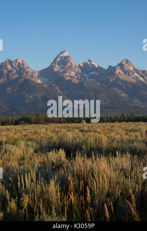 Grand Teton with RV Stock Photo - Alamy