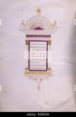 A 15th-century manuscript page from the Decameron by Giovanni Boccaccio ...