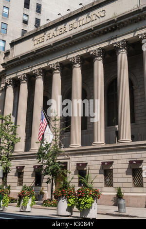 Pillars of Neoclassical Building New York City Elevation Angle at Night ...