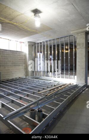 Interior shot of the construction of Brody Learning Commons (BLC), a ...