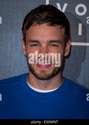 Liam Payne attends an event to mark the launch of new mobile VOXI at ...