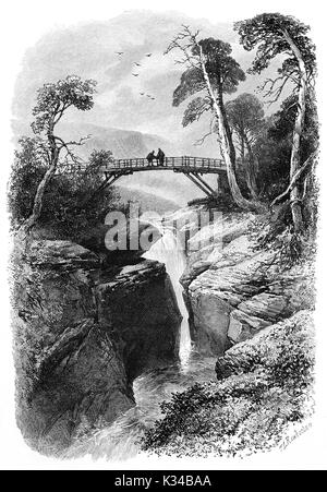 River Dee and waterfall at Linn of Dee Scottish Highlands Perthshire ...