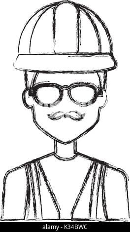 repairman builder shirtless avatar character vector illustration design ...