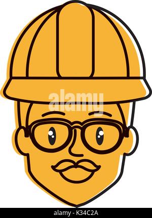 repairman builder head avatar character Stock Vector Image & Art - Alamy