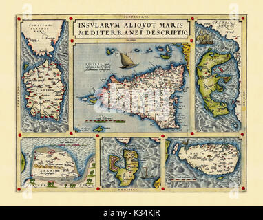 Elba Map, Old Elba Map, Retro Elba Map, Vintage Elba Map, Map of Elba ...