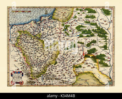 Old Map of Warsaw, Map of Warsaw, Retro Map of Warsaw, Vintage Map of ...