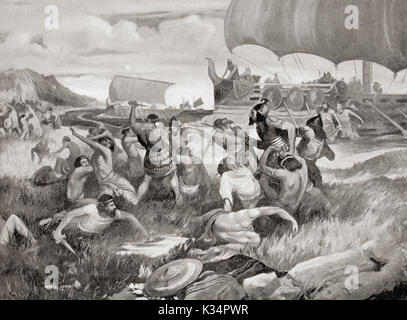 The king of Assyria from 705 BC to 681 BC (Sennacherib) in his chariot ...