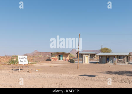 BERGSIG, NAMIBIA - JUNE 28, 2017: A supermarket and liquor store in ...