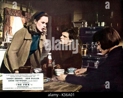 Sandy Dennis, Keir Dullea, Anne Heywood, on-set of the film, "The Fox ...