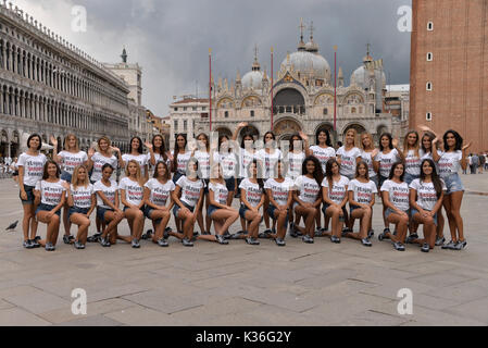 Venice, Italy. 01th September, 2017. Miss Italia pageant finalists on ...