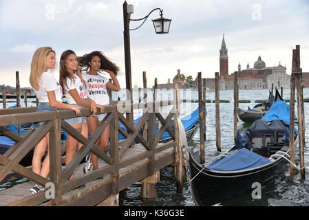 Venice, Italy. 01th September, 2017. Miss Italia pageant finalists on ...