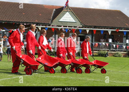 Crayke, Yorkshire, UK. 2nd September, 2017. Red Barrows Wheelbarrow ...