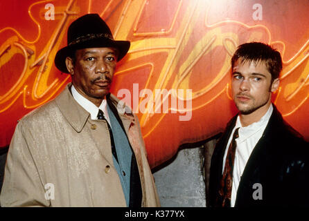 SEVEN,(aka SE7EN), Brad Pitt, Morgan Freeman, Bob Mack as Gluttony ...