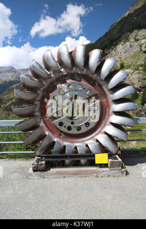 A Pelton wheel a water impulse turbine. Invented by Lester Allan Pelton ...