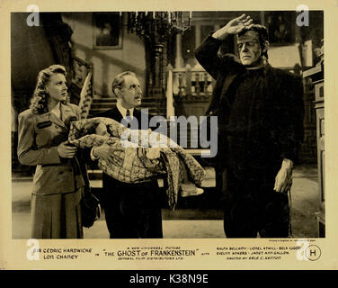 THE GHOST OF FRANKENSTEIN, Lon Chaney Jr. (monster), Cedric Hardwicke ...