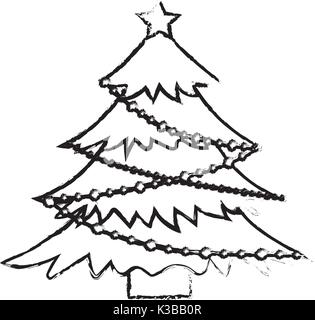 figure pine tree christmas with balls decoration Stock Vector Image ...