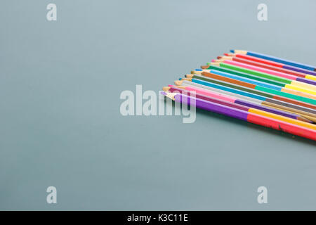 colorful pencil on writing board Stock Photo - Alamy