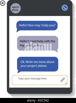 Live chat window. Online help frame kit. AI chatbot support ui ...
