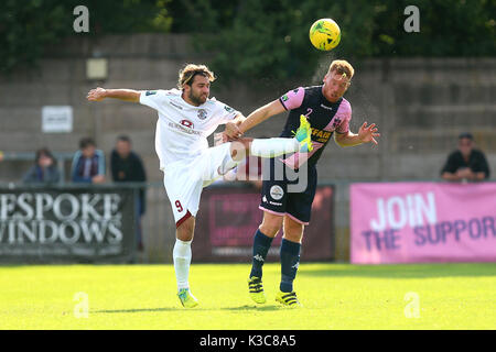 Billy Medlock of Hastings and Mark Weatherstone of Dulwich during ...
