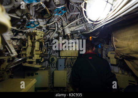 Interior of the Soviet Juliett-class submarine K-24 (U461). Peenemuende ...